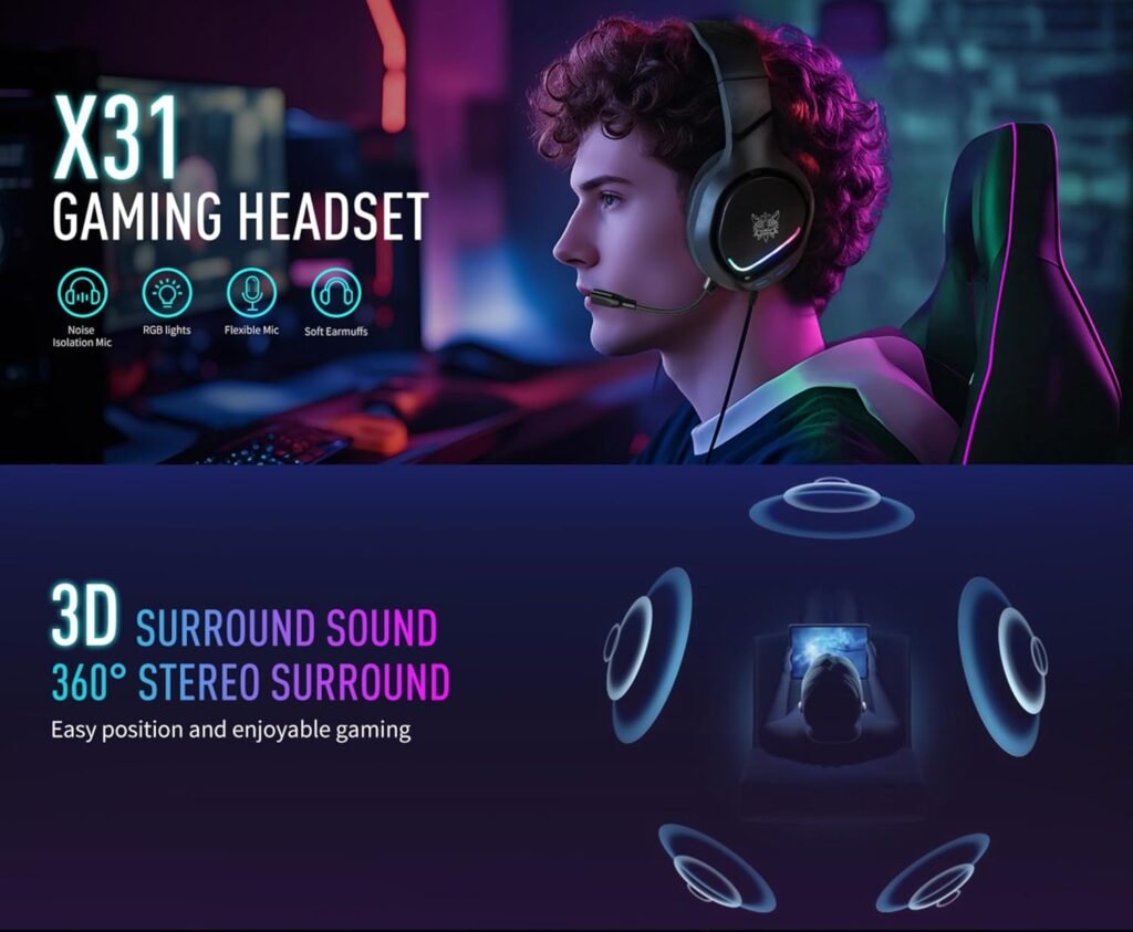 ONIKUMA X31 RGB Gaming Headset – 50 mm Drivers & 360° Mic - KCSstore