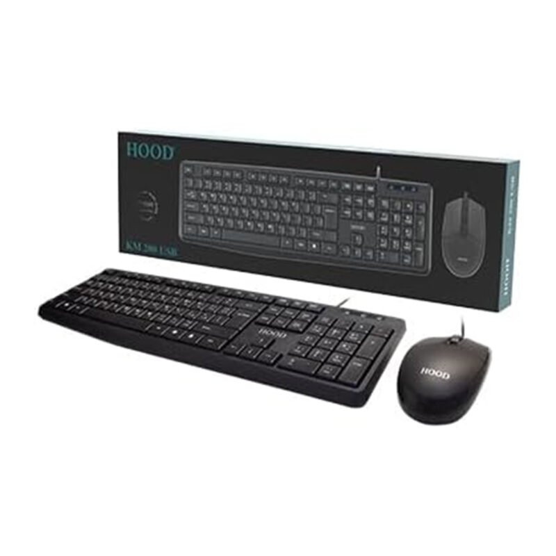 HOOD KM‑200 Wired USB Keyboard + Mouse Combo – Quiet & Ergonomic – KCSstore